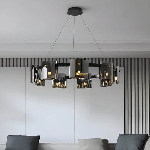 Tyro™ | Smoky Glass Modern Chandelier – Essaro